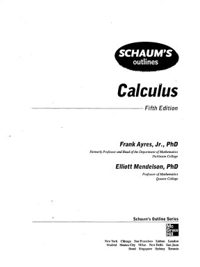 Frank ayres, elliott mendelson schaums outline of calculus, 5th ed (schaums outline series ...