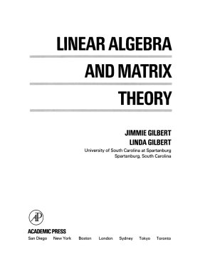 Linear algebra matrix theory linda gilbert