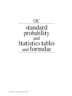 CRC STANDARD PROBABILITY AND STATISTICS TABLES AND FORMULAE
