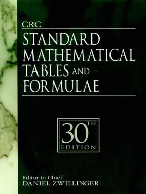 CRC standard mathematical tables and formulae, thirtieth edition