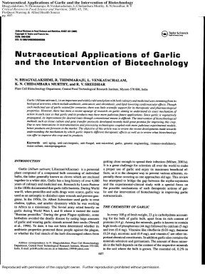 Nutraceutical applications of garlic and the intervention of biotechnology