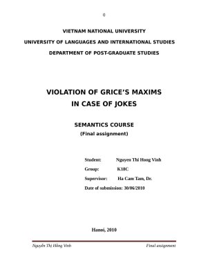 VIOLATION OF GRICE’S MAXIMS IN CASE OF JOKES