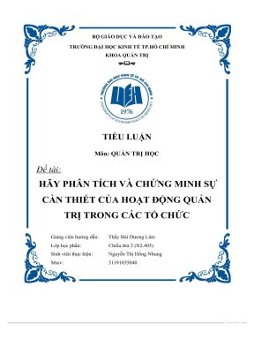 đề tài ng minh s hãy phân tích v chứ ự cần thi t c a ho ng qu ế ủ t đ ản tr ch ị trong c c tổ ức