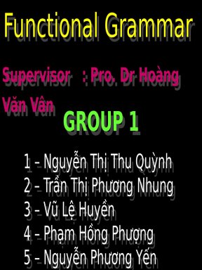 Slide presentation Functional Grammar