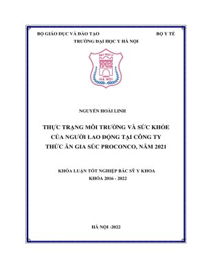 Thực trạng môi trường và sức khỏe người lao động tại công ty thức ăn ...