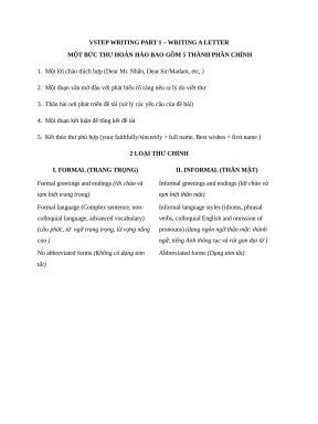 VSTEP WRITING PART 1 – WRITING A LETTER