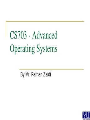 Advanced Operating Systems: Lecture 34 - Mr. Farhan Zaidi