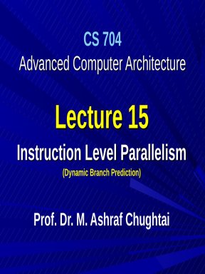 Advanced Computer Architecture - Lecture 15: Instruction level parallelism