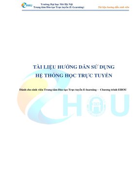 TÀI LIỆU HƯỚNG DẪN SỬ DỤNG HỆ THỐNG HỌC TRỰC TUYẾN Dành cho sinh viên ...
