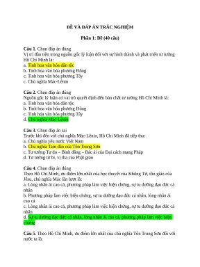 De va dap an trac nghiem mon TTHCM