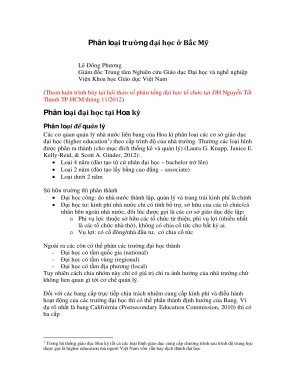 Phân loại đại học ở bắc mỹ (classification of universities in north america