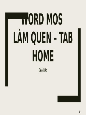 1 WORD 2016 Làm quen giao diện - tab Home