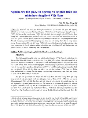 Nghiên cứu tôn giáo, tín ngưỡng và sự phát triển của nhân học tôn giáo ở việt nam