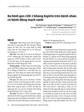 Đa hình gen COX-1 kháng Aspirin trên bệnh nhân có bệnh động mạch vành