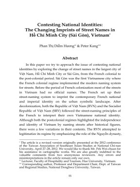 Contesting national identities the changing imprints of street names in ...