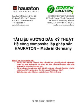TÀI LIỆU HƯỚNG DẪN KỸ THUẬT Hệ cống composite lắp ghép sẵn HAURATON – Made in Germany
