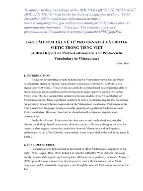 A brief report on proto austroasiatic and proto vietic vocabulary in ...