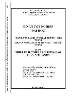 THIẾT kế IP TIMER 8 BIT THEO GIAO THỨC APB – AMBA