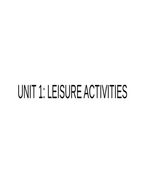 Unit 1 leisure activities