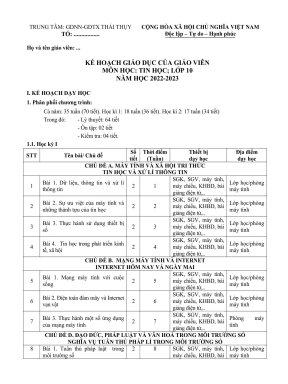 KHGD tin 10 của GV 2022 2023 (theo phụ lục 3)