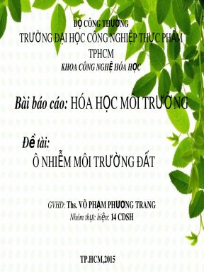 O nhiem moi truong dat
