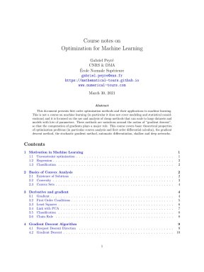 Optimization basics for machine learning