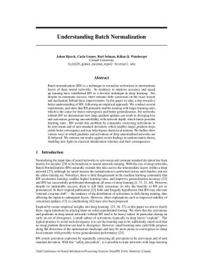 Understanding Batch Normalization Johan Bjorck