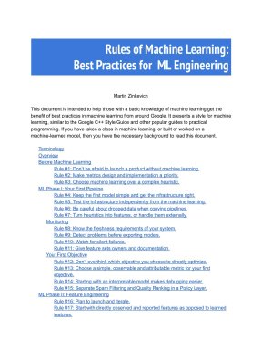 Rules of Machine Learning Best Practices for ML Engineering Martin ...