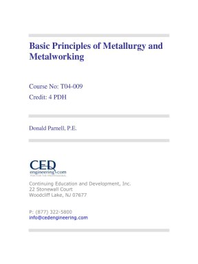 Basic principles of metallurgy and metalworking r1