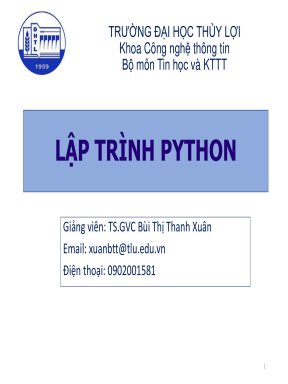 giáo trình LẬP TRÌNH PYTHON