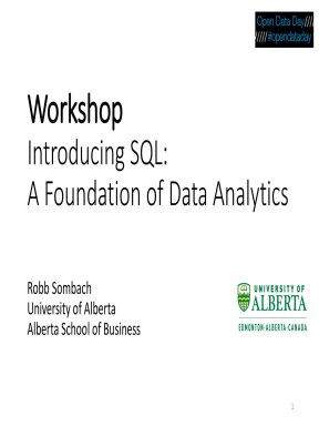 Introducing SQL A Foundation of Data Analytics Workshop Introducing