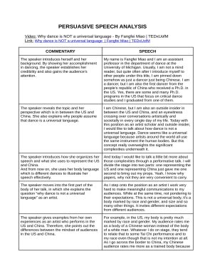 PERSUASIVE SPEECH ANALYSIS