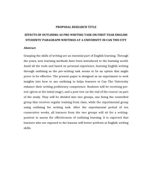 EFFECTS OF OUTLINING AS PRE WRITING TASK ON FIRST YEAR ENGLISH STUDENTS ...