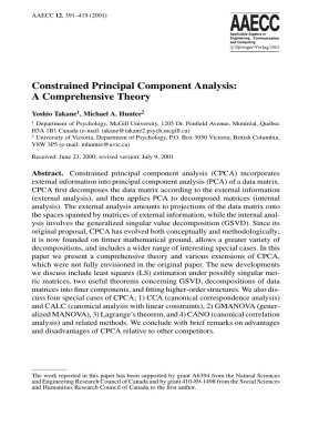 Constrained Principal Component Analysis A Comprehensive Theory