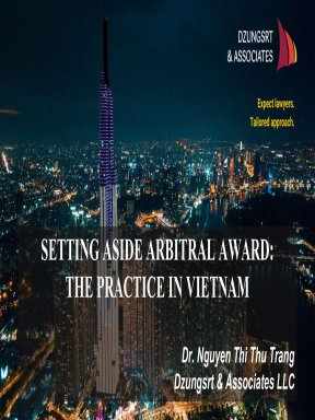 Setting aside arbitral award the practice in vietnam