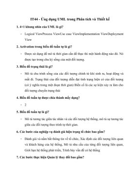 TRAC NGHIEM IT44 ứng dụng UML trong phân tích và thiết kế hệ thống