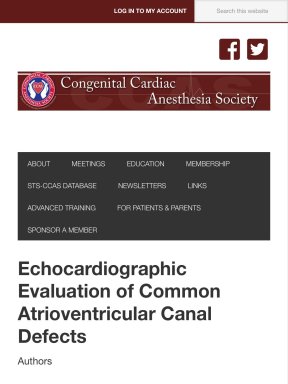 Echocardiographic evaluation of common atrioventricular canal defects ...
