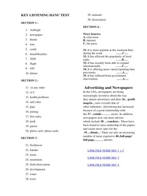 KEY LISTENING HANU TEST