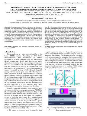 Designing an ultra compact triplexer based on two staggered ring resonators using silicon waveguides
