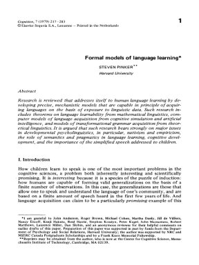 Formal models of language learning