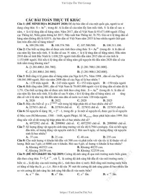 CÁC bài tập TOÁN THỰC tế KHÁC
