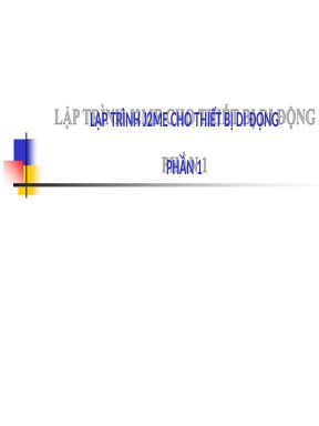 Lập trình J2ME cho thiết bị di động