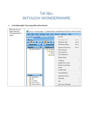 Tài liệu hệ thống điều khiển giám sát của Intouch Wonderware