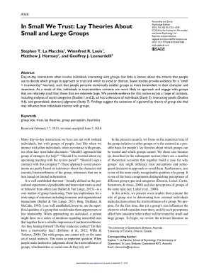 In small we trust lay theories about small and large groups