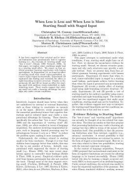 When less is less and when less is more