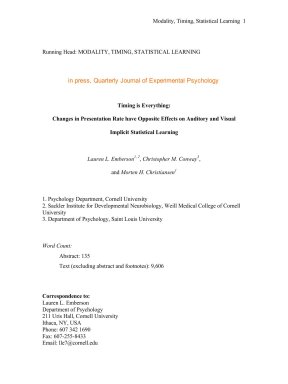 Timing is everything changes in presentation rate have opposite effects on auditory and visual ...