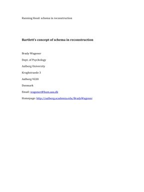 Bartlett’s concept of schema in reconstruction