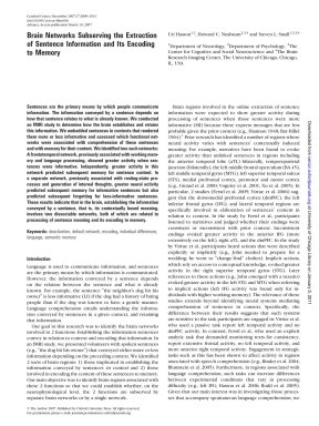 Brain networks subserving the extraction of sentence information and ...