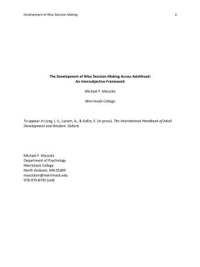 The development of wise action in adulthood