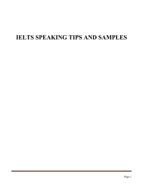 IELTS speaking tips and samples